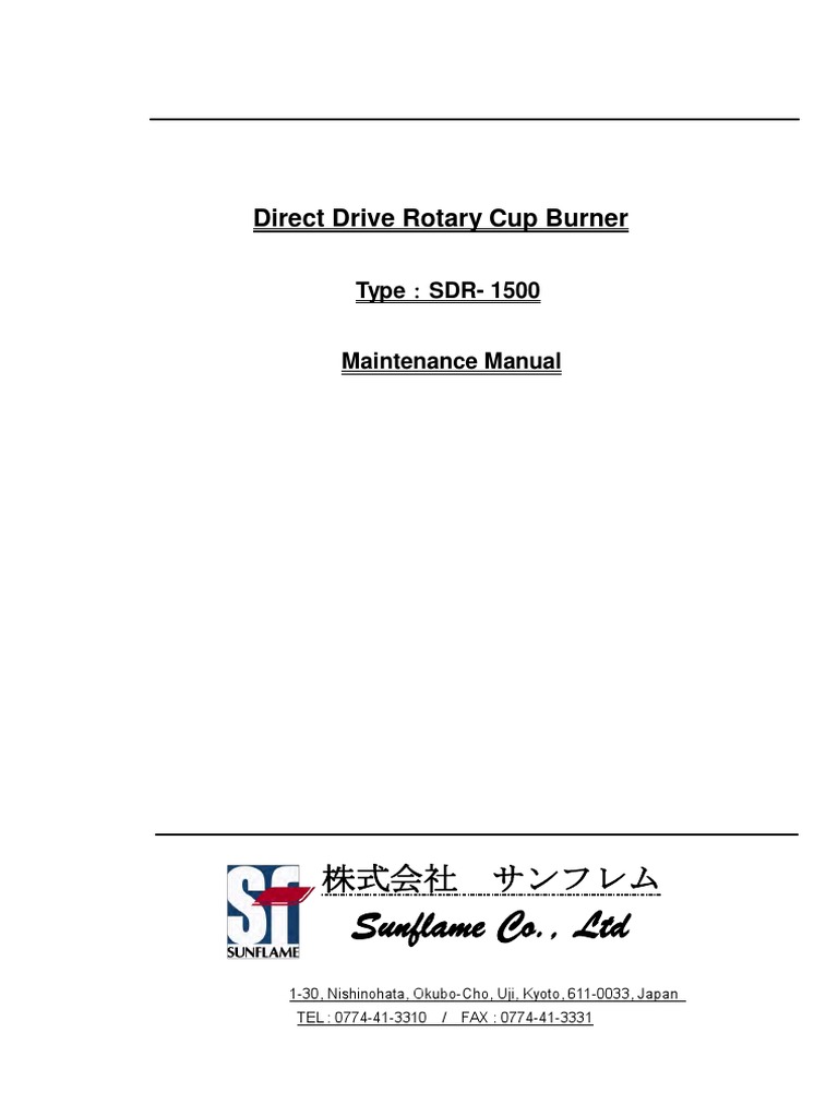 Maintenance Manual SDR-1500 | PDF | Valve | Combustion
