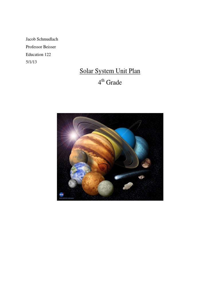 Solar System Unit Plan Final | PDF | Lesson Plan | Solar System