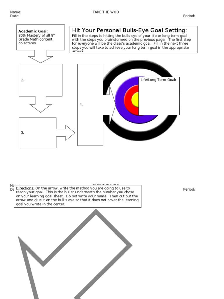 Bulls-Eye Goal Setting Worksheet | PDF | Goal | Change
