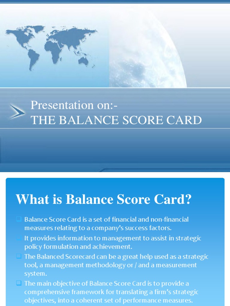 Balance Score Card | PDF | Accountability | Leadership