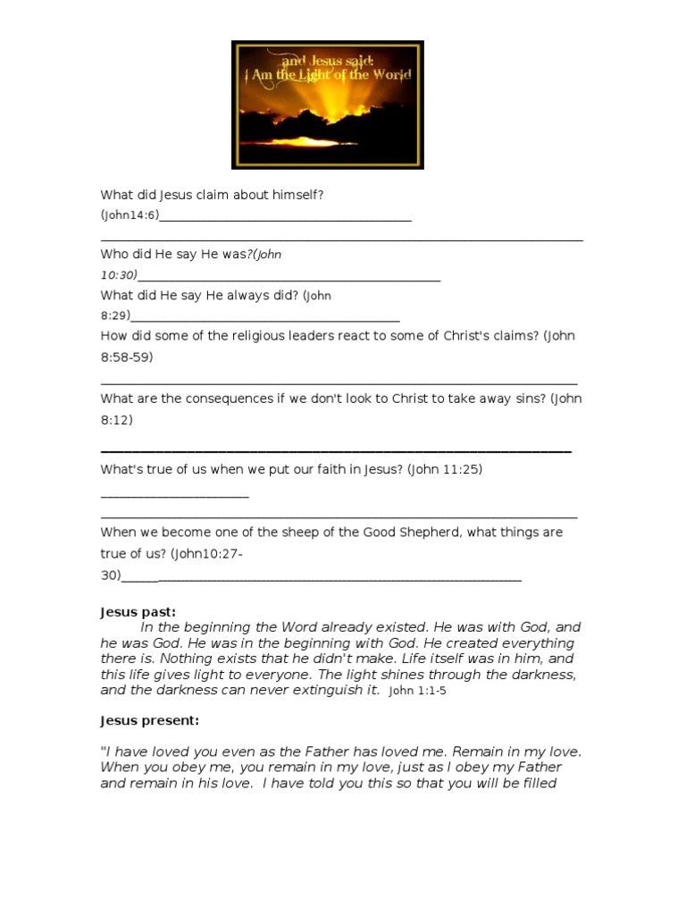 Who Is Jesus Handout | PDF | Sin | Jesus