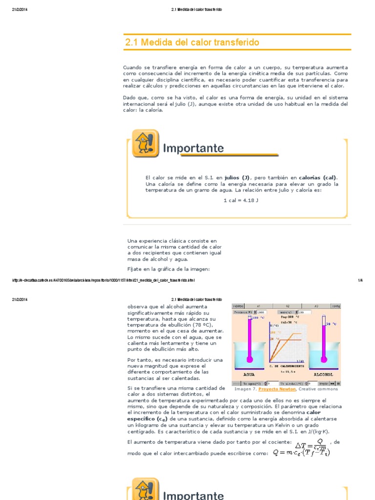 Medida Del Calor Transferido | PDF | Calor | Capacidad calorífica