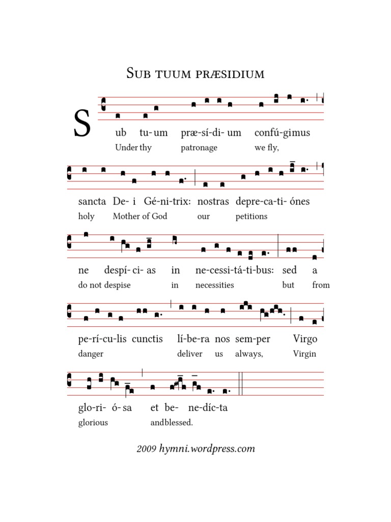 Sub Tuum Praesidium | PDF | Followers Of Jesus | Christian ...
