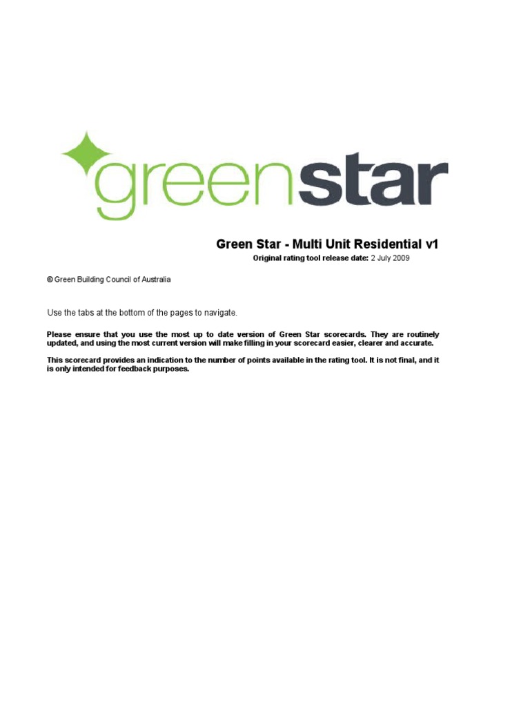Green Star - Multi Unit Residential v1 Scorecard - Upload - 17012014 ...