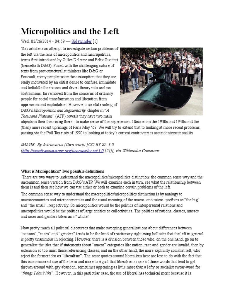 Micropolitics and The Left | PDF | Violence