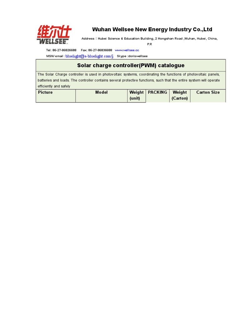 Wellsee Solar Charge Controllers Guide | PDF | Technology & Engineering