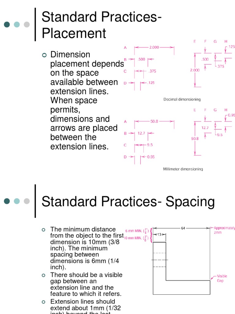 Standard Practice - Dimensioning | PDF | Dimension | Drawing