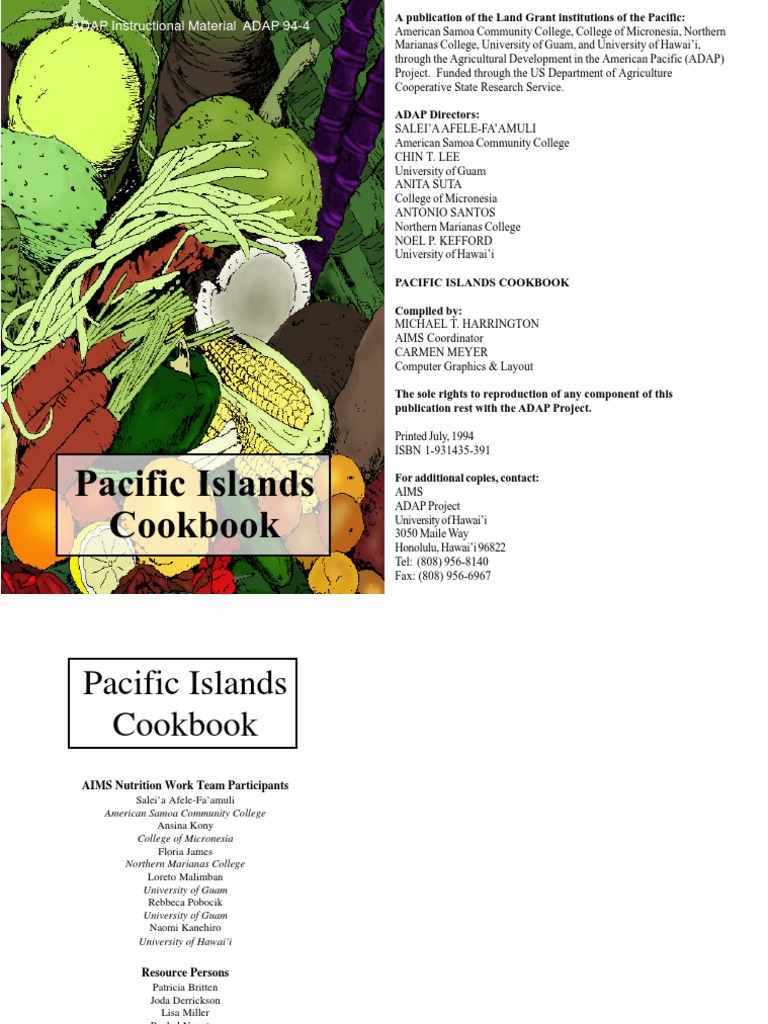 Pacific Islands Local Foods Cookbook | PDF