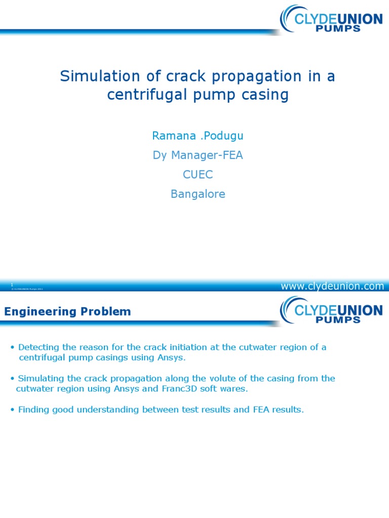 Simulation of Crack Propagation in A Centrifugal Pump Casing | PDF | Fracture Mechanics | Fracture