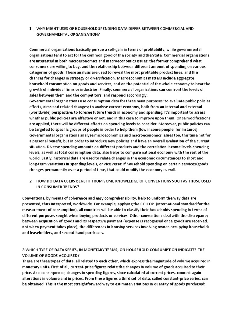 Case Study: Households Spending and Consumption Trends | PDF ...