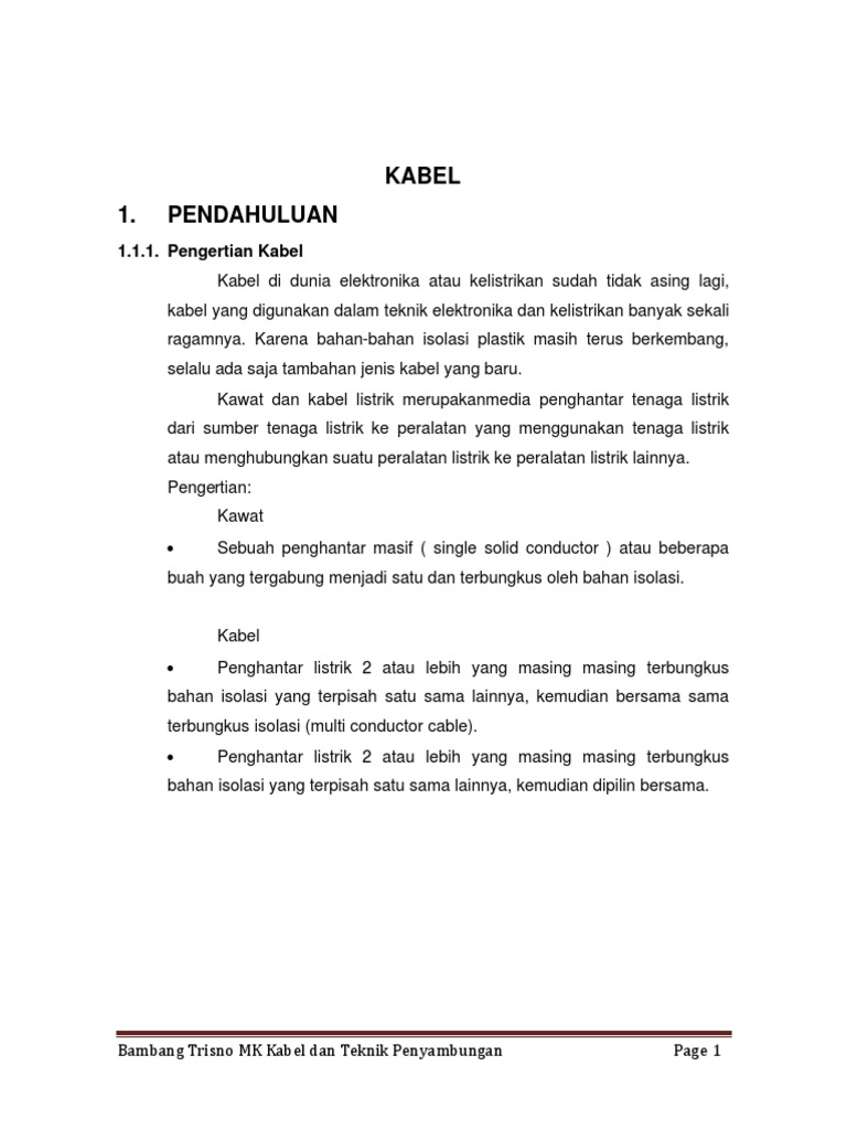 Kabel Nomenklatur SPLN | PDF