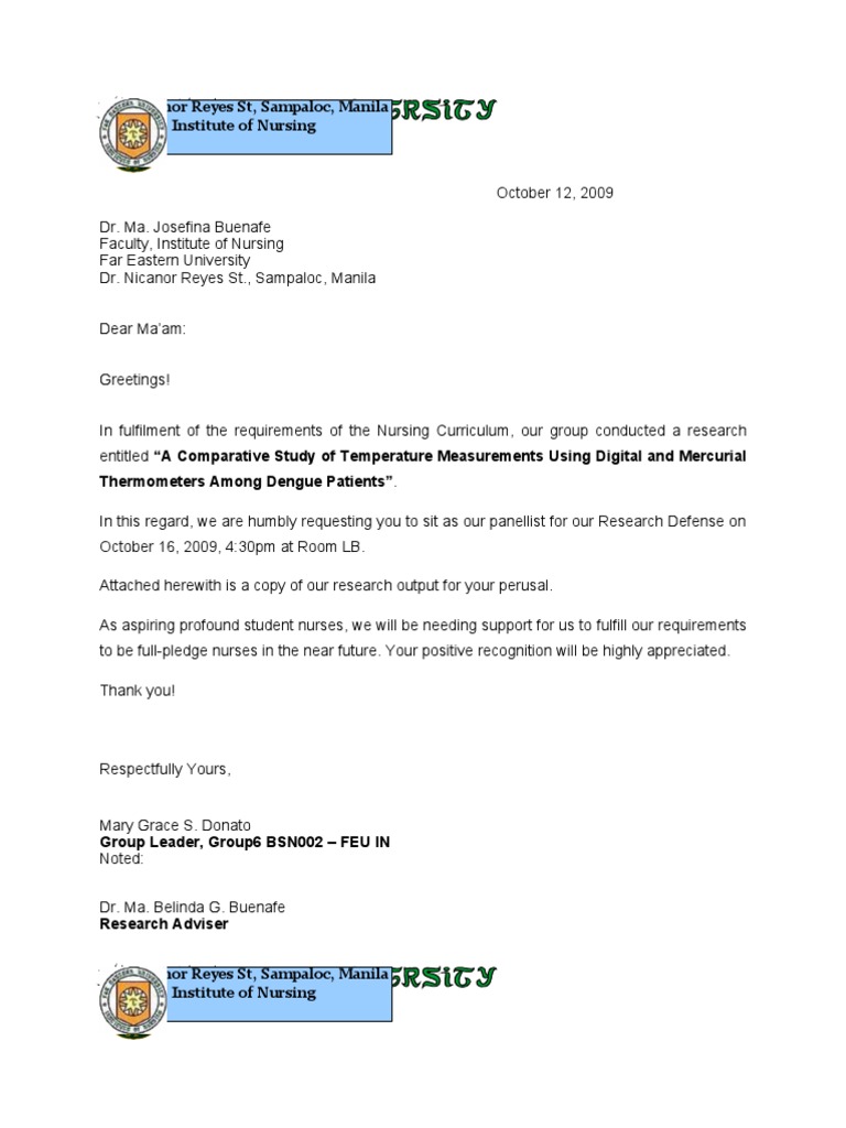 EXTRA!! Letter For The Panelists and Approval - For PRINTING | PDF ...