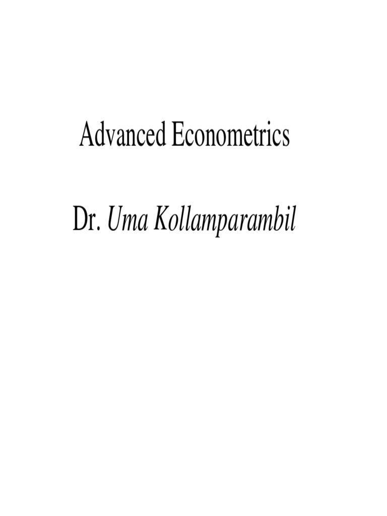 Basic Econometrics Revision - Econometric Modelling | PDF | Ordinary Least Squares | Regression ...