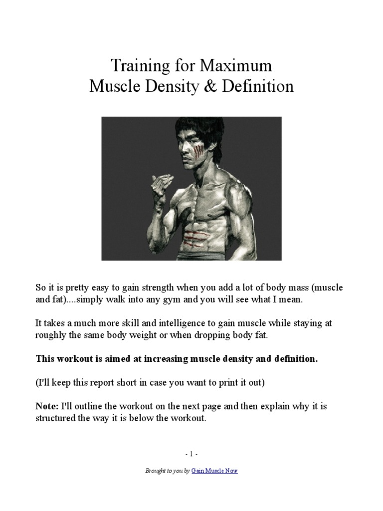 Sample Muscle Density Work Out | PDF | Muscle | Physical Exercise