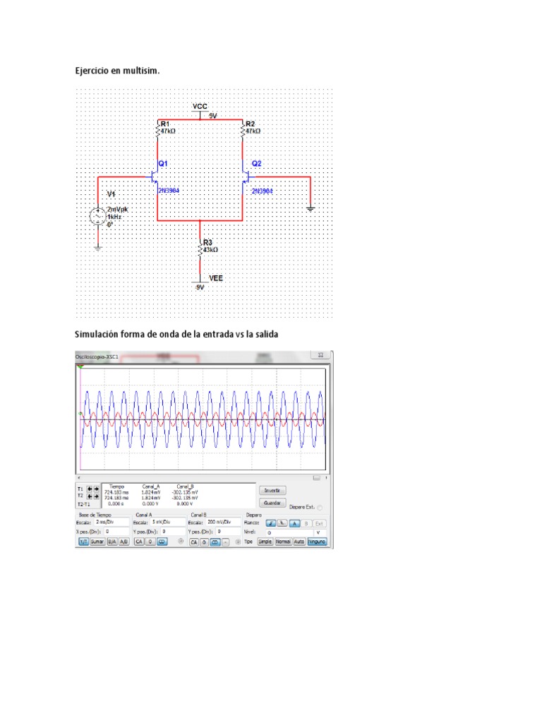 Ejercicio en Multisim | PDF | Ingenieria Eléctrica