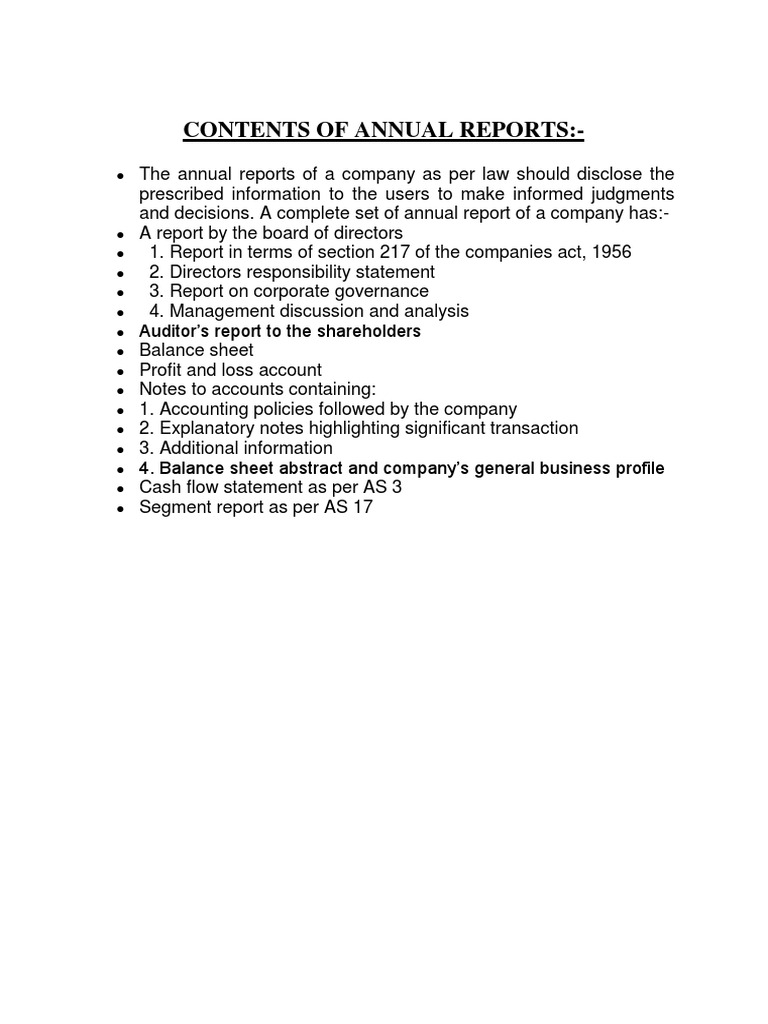 Annual Report Structure Overview | PDF