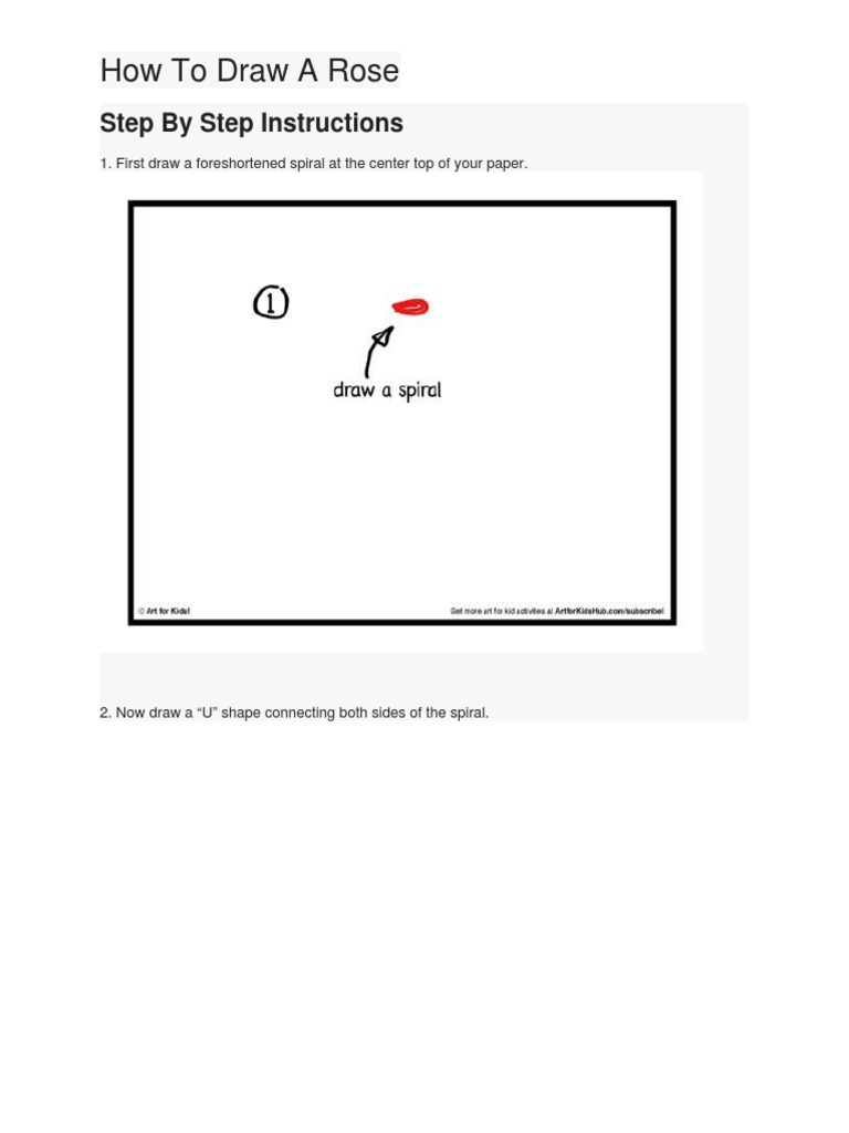 How To Draw A Rose For Kids1 | PDF | Home & Garden
