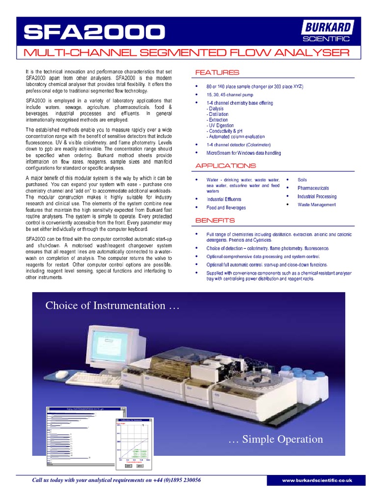 Multi-Channel Segmented Flow Analyser: Choice of Instrumentation | PDF ...