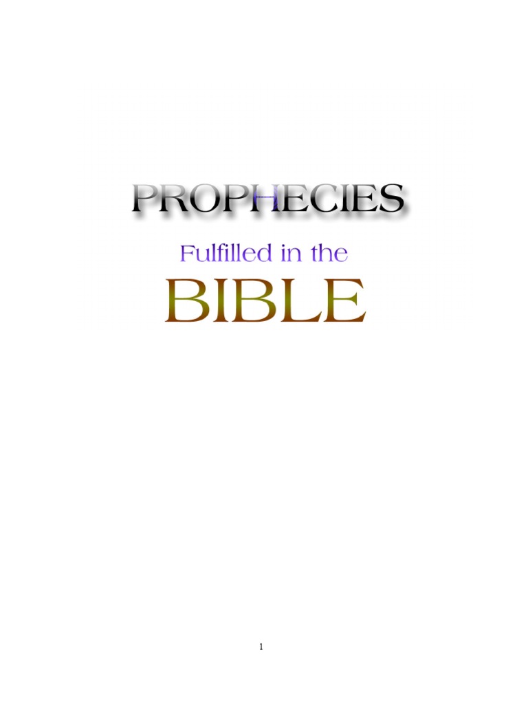 Fulfilled Prophecies in the Bible | PDF | Bible Prophecy | Gospel Of ...