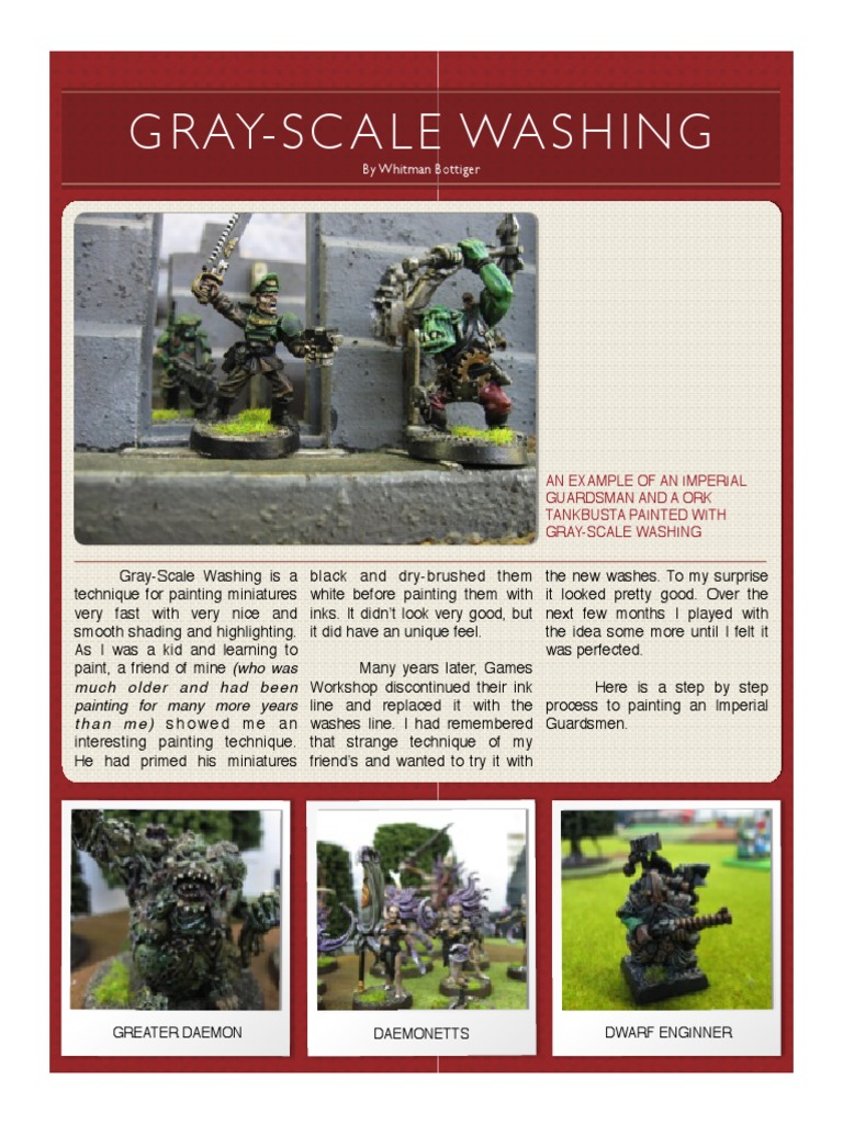 Gray-Scale Washing: A Miniatures Painting Tutorial | PDF | Nature