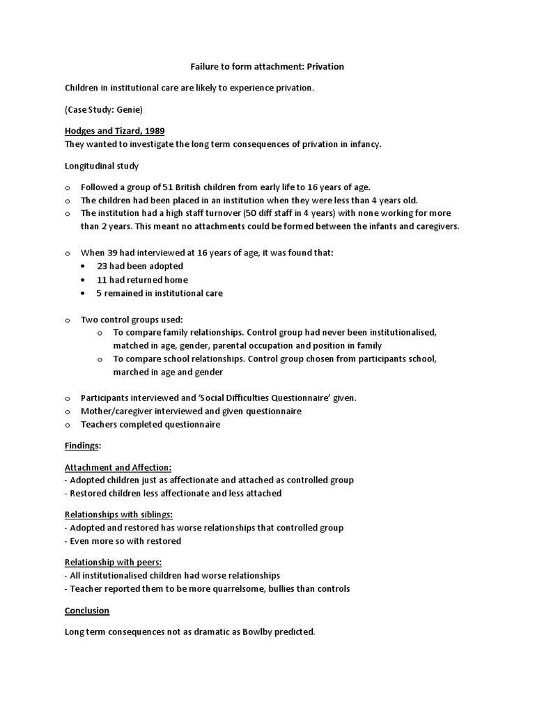 Failure To Form Attachment | Download Free PDF | Attachment Theory ...