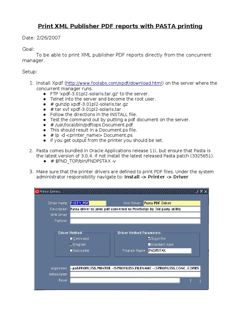 Print XML Publisher PDF Reports With PASTA Printing | PDF