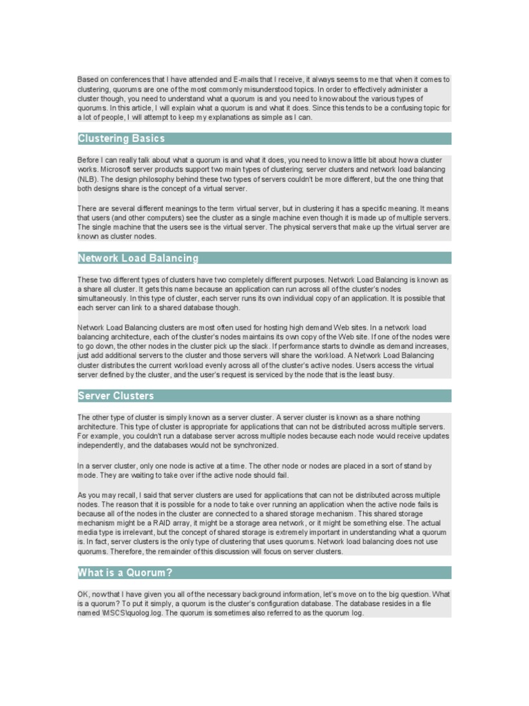 Cluster Concept | PDF | Computer Cluster | Load Balancing (Computing)