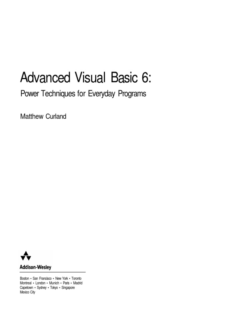 Advanced Visual Basic 6 Power Techniques For Everyday Programs | PDF | Pointer (Computer ...