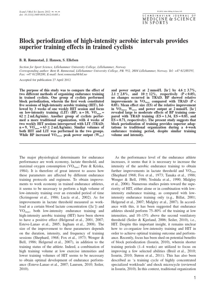 Block Periodization of High-Intensity Aerobic Intervals Provides ...