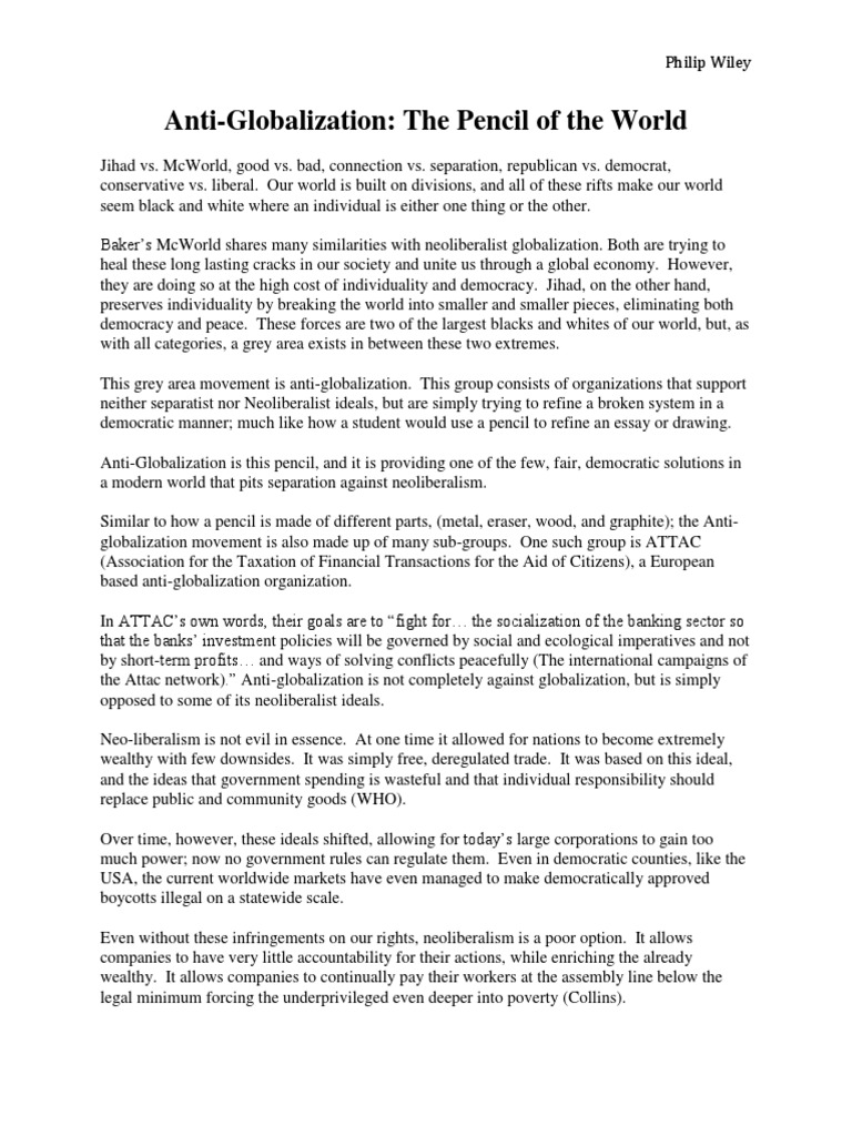 Op Ed Globalization | PDF | Neoliberalism | Public Sphere