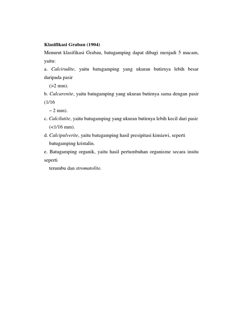 Klasifikasi Grabau | PDF