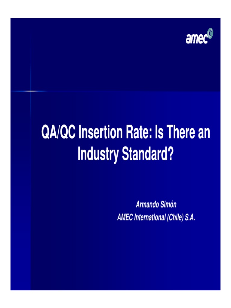 11-QAQC Insertion Rate-Is There An Industry Standard | PDF ...