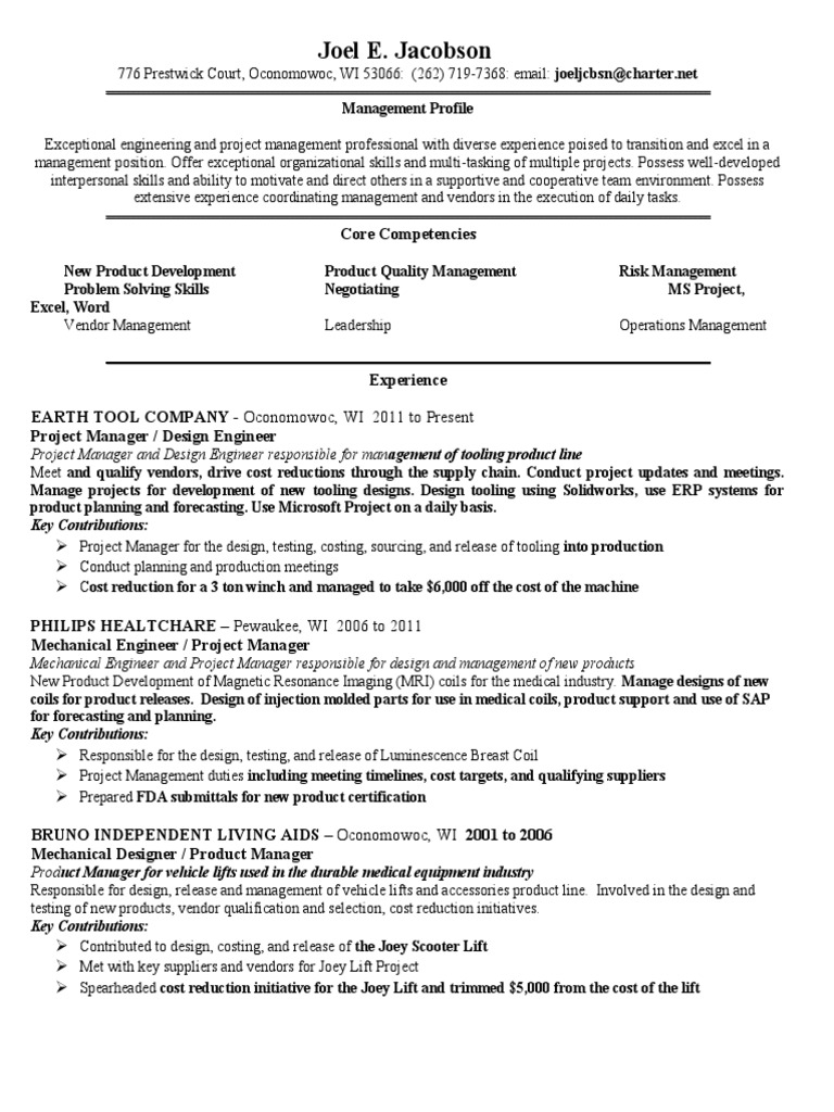 Engineering Management Professional Profile | PDF | Engineering ...