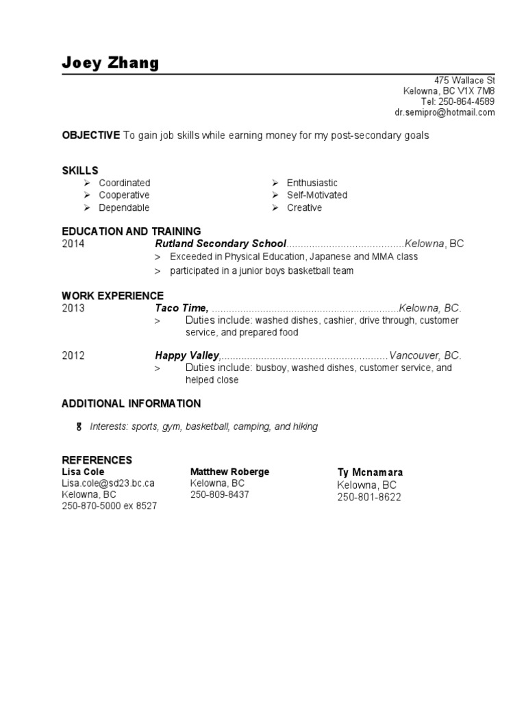 Joey Zhang's Resume and Skills Summary | PDF | Career & Growth | Business