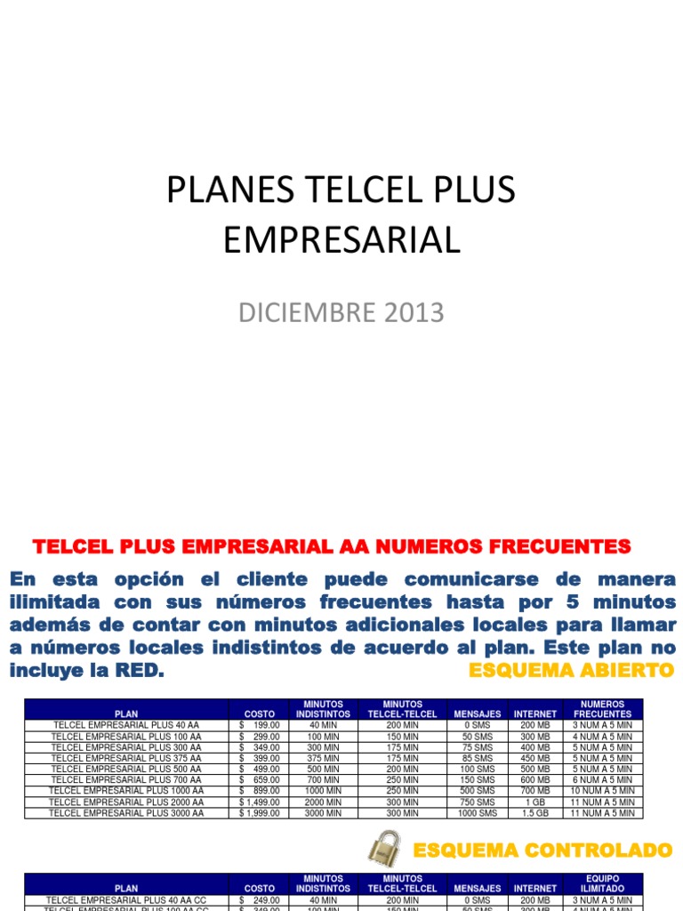 Planes Telcel Plus Empresarial | PDF | Telecomunicaciones | Informática ...
