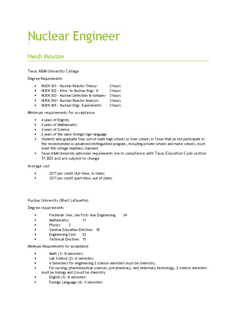 Nuclear Engineer | PDF