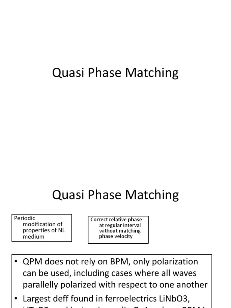 QPM and PPLN | PDF | Nonlinear Optics | Polarization (Waves)