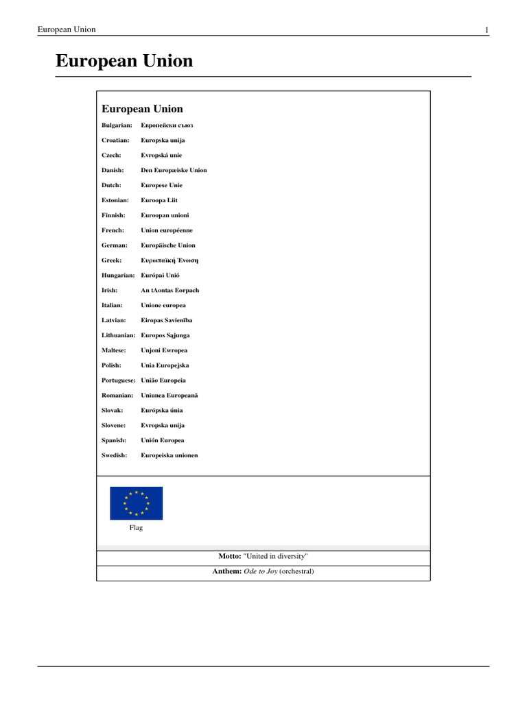 European Union | PDF | Enlargement Of The European Union | European Union