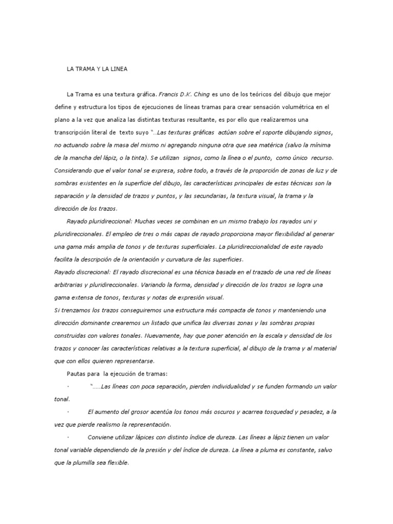 Técnicas de Trama y Línea en Dibujo | PDF | Dibujo | Pinturas