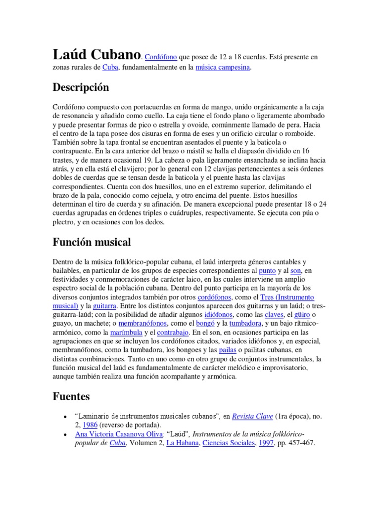 Laúd Cubano | PDF | Guitarras | Producción musical