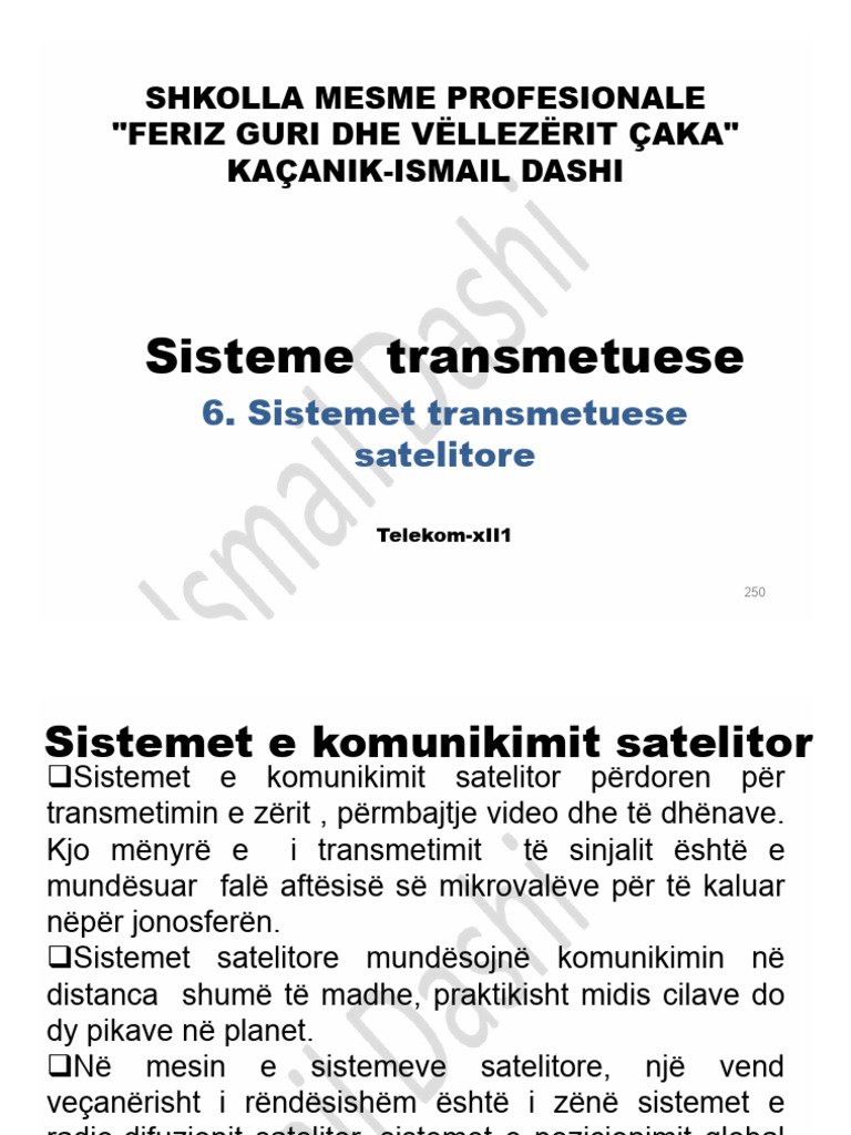 Sistemet Transmetuse Satelitore | PDF