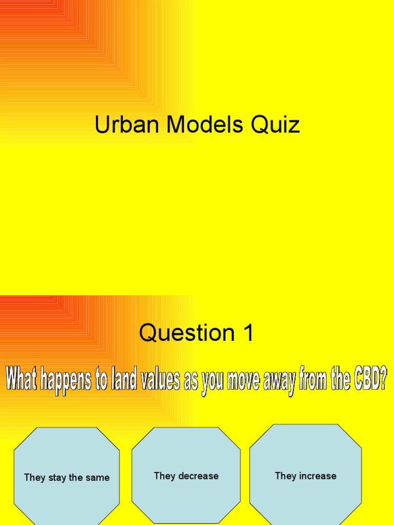 Urban Land Use Models Quiz | PDF | Suburb | Settlement Geography