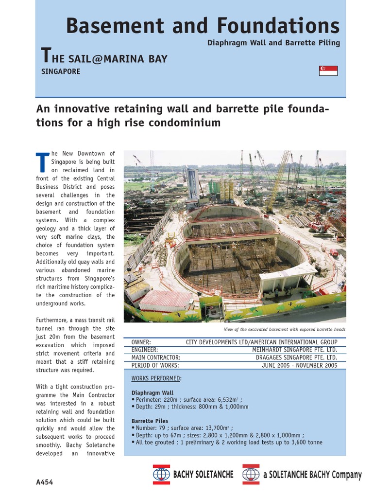 Barrette Piling for Marina Bay Foundations | PDF | Deep Foundation ...