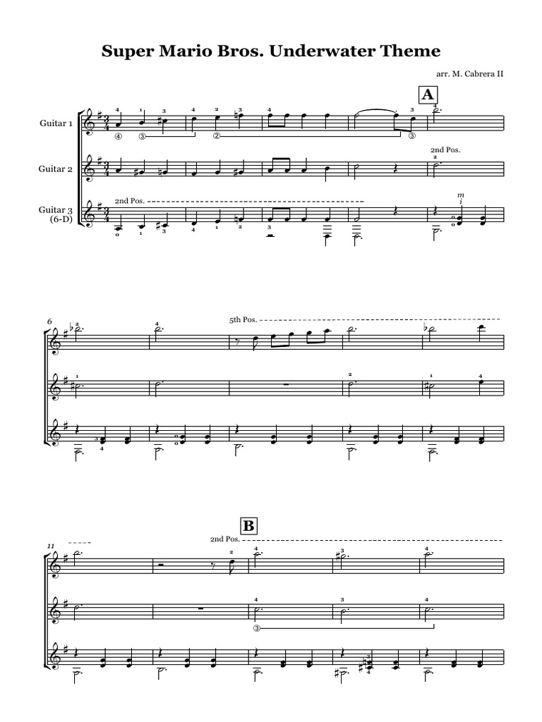 Super Mario Bros Underwater Theme | PDF