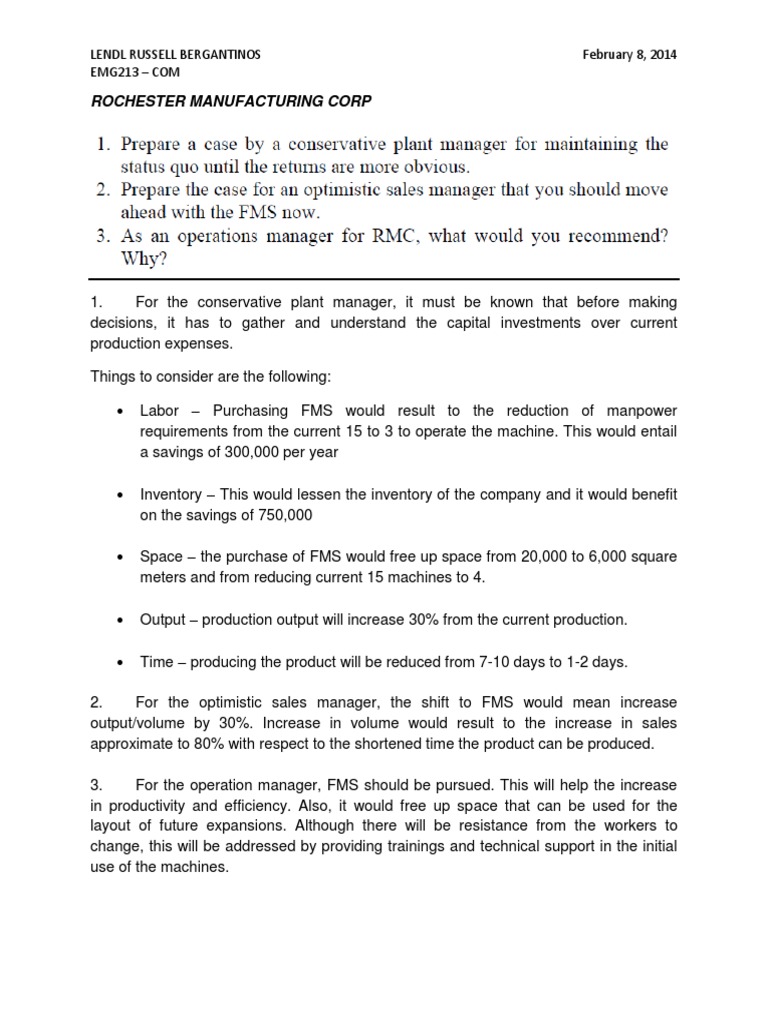 Benefits of FMS for Manufacturing Efficiency | PDF | Technology ...