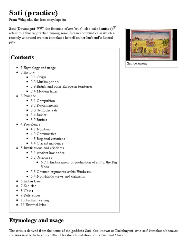 Sati (Practice) - Wikipedia, The Free Encyclopedia | Death | Rituals