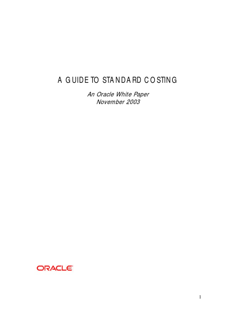 Oracle Standard Costing | PDF