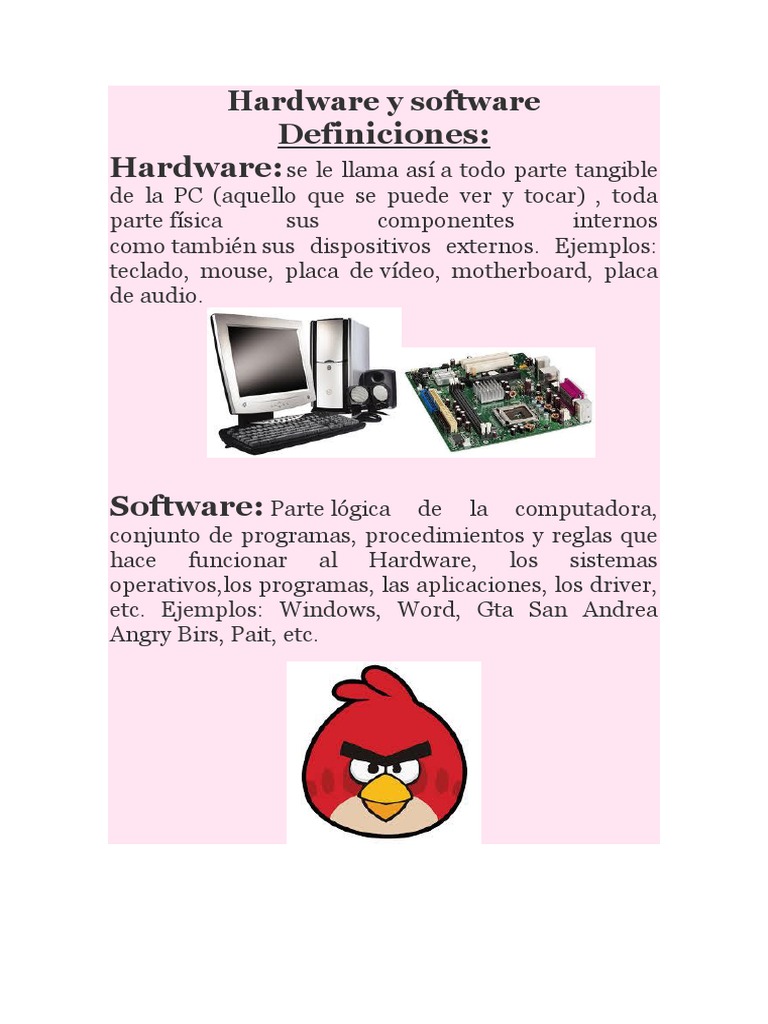 Hardware y Software | PDF | Periférico | Hardware de la computadora