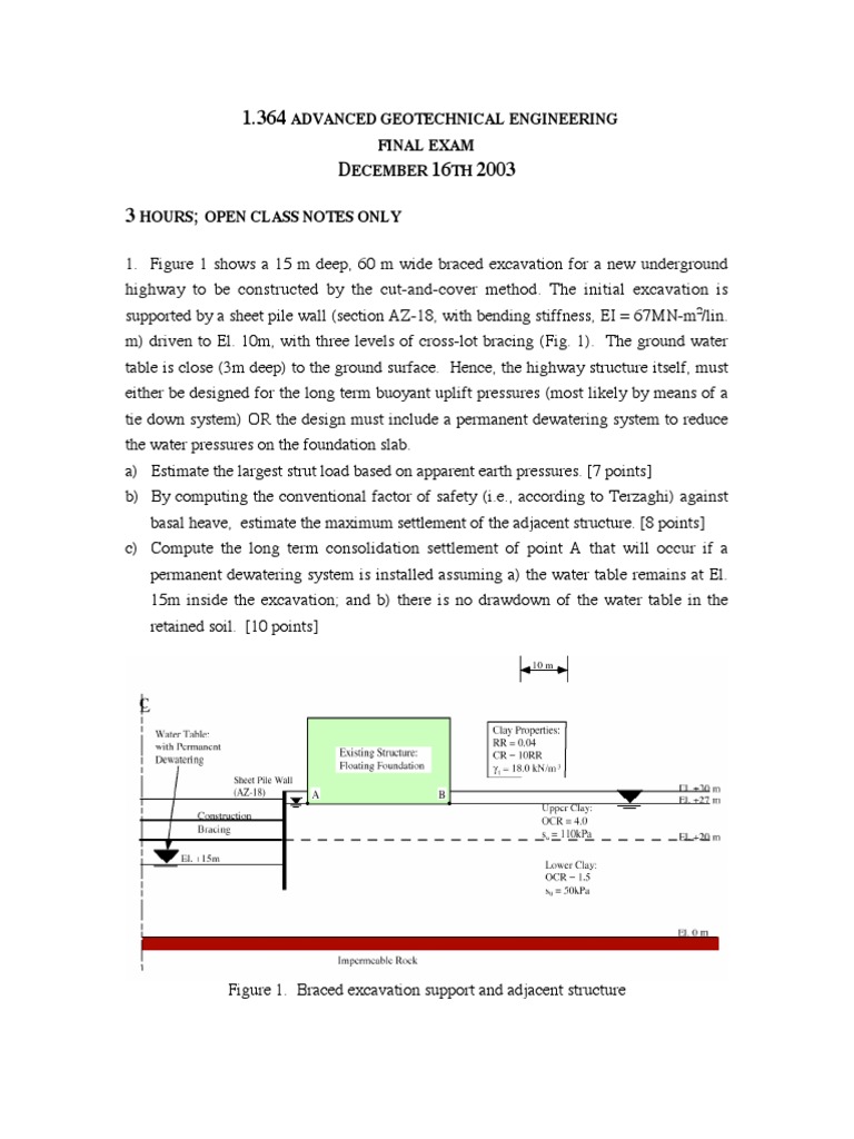 Geotechnical Engineering Exam | PDF | Deep Foundation | Geotechnical Engineering