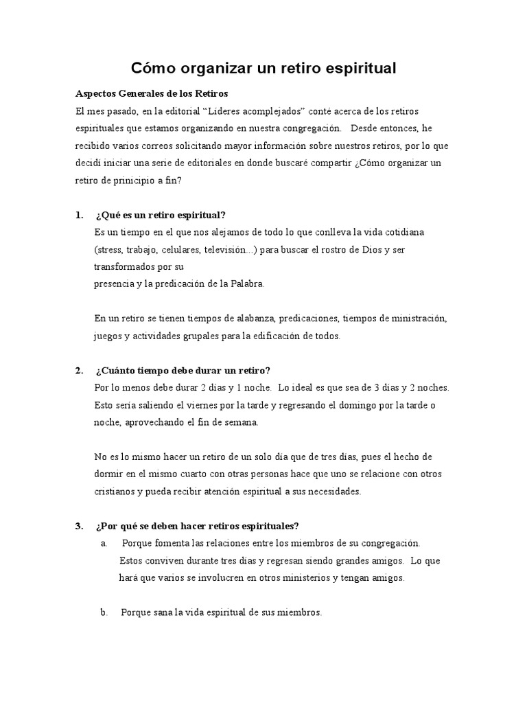 Cómo Organizar Un Retiro Espiritual | Primera epístola de Juan | Jesús